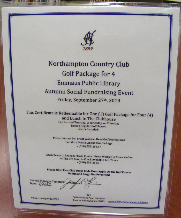 Enter the silent auction for a golf outing or wine tasting/tour ...