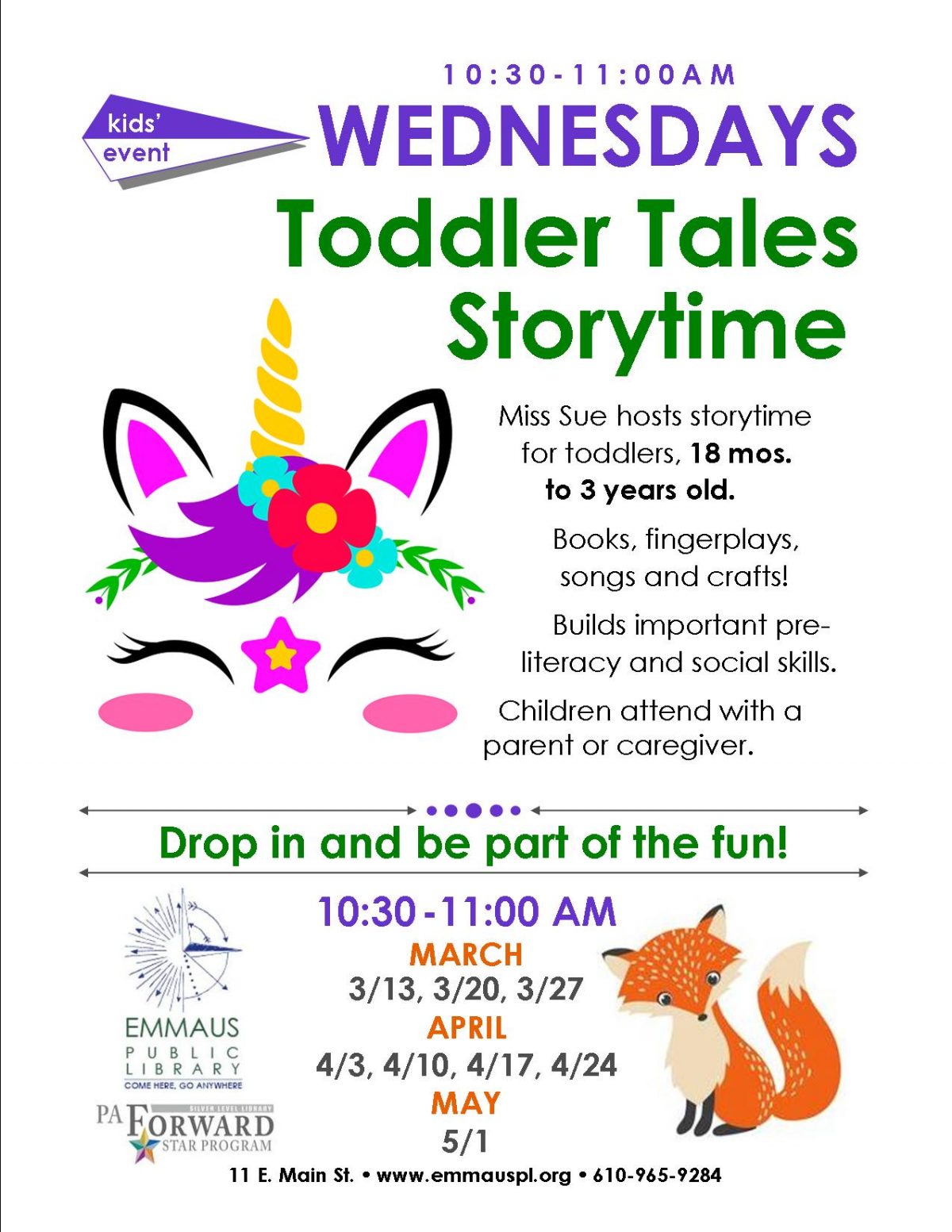 Spring Storytime series - Emmaus Public Library