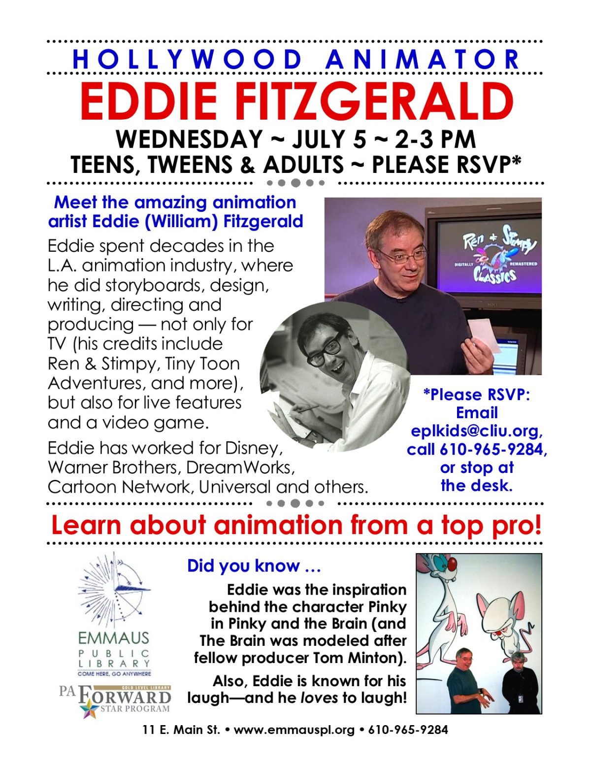 Hollywood animator Eddie Fitzgerald - Emmaus Public Library