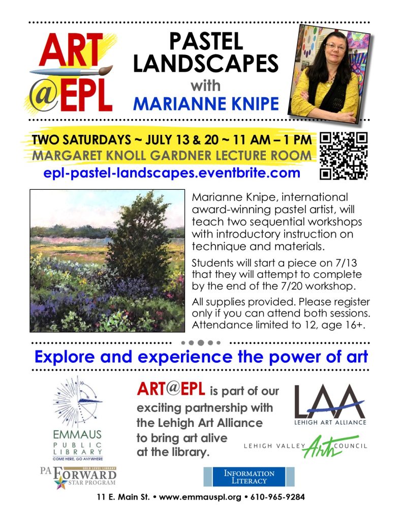 ART@EPL Pastel Landscapes Workshop with Marianne Knipe - Emmaus Public Library