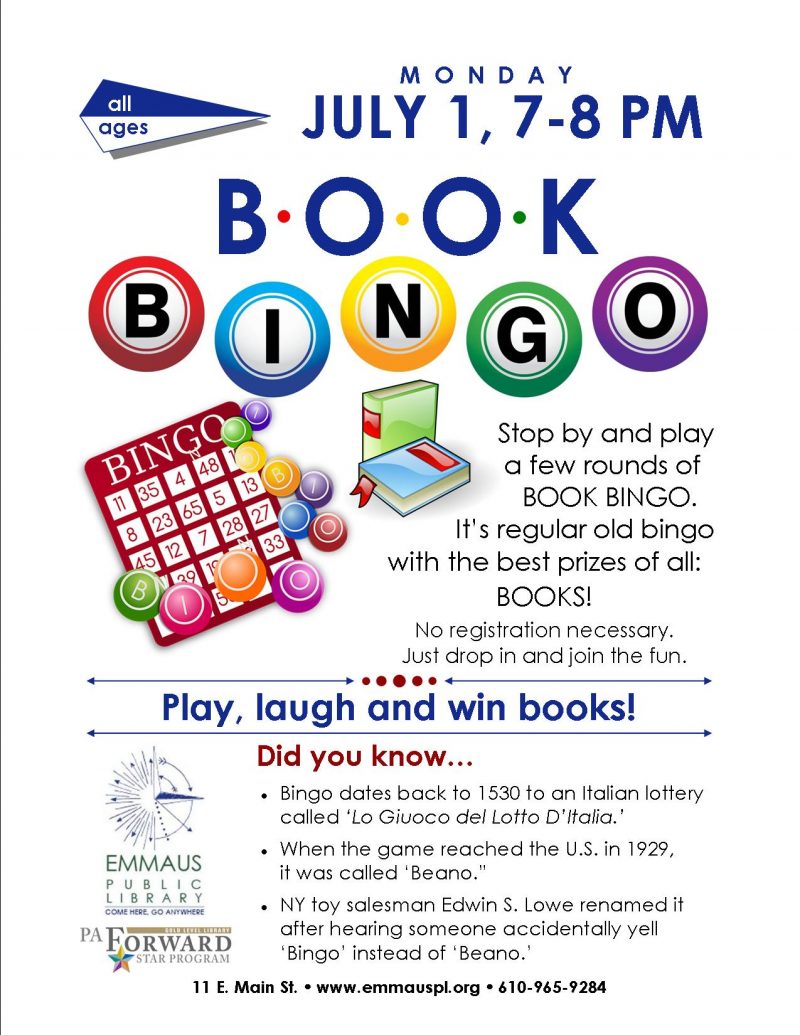 Book Bingo - Emmaus Public Library