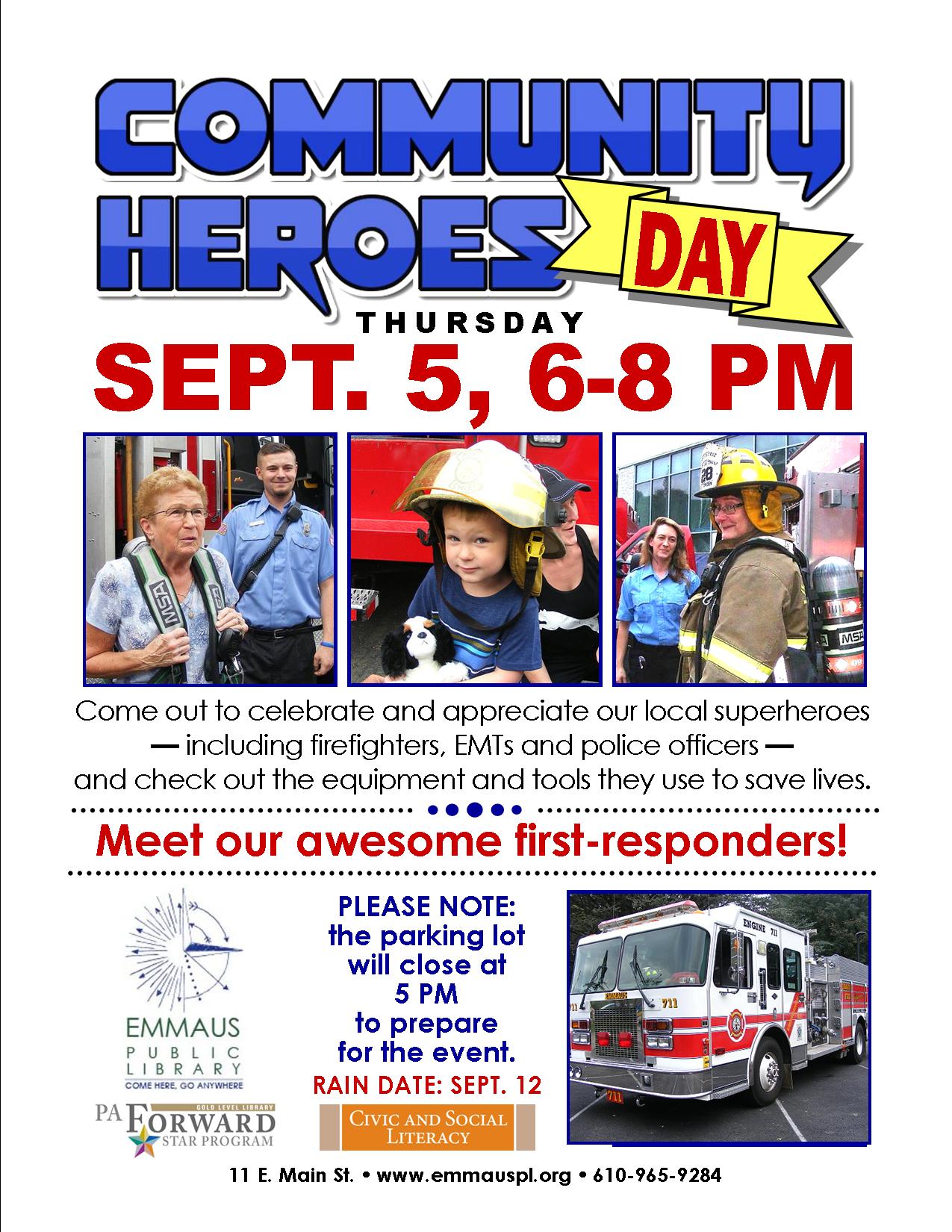 Come out to Community Heroes Day! - Emmaus Public Library