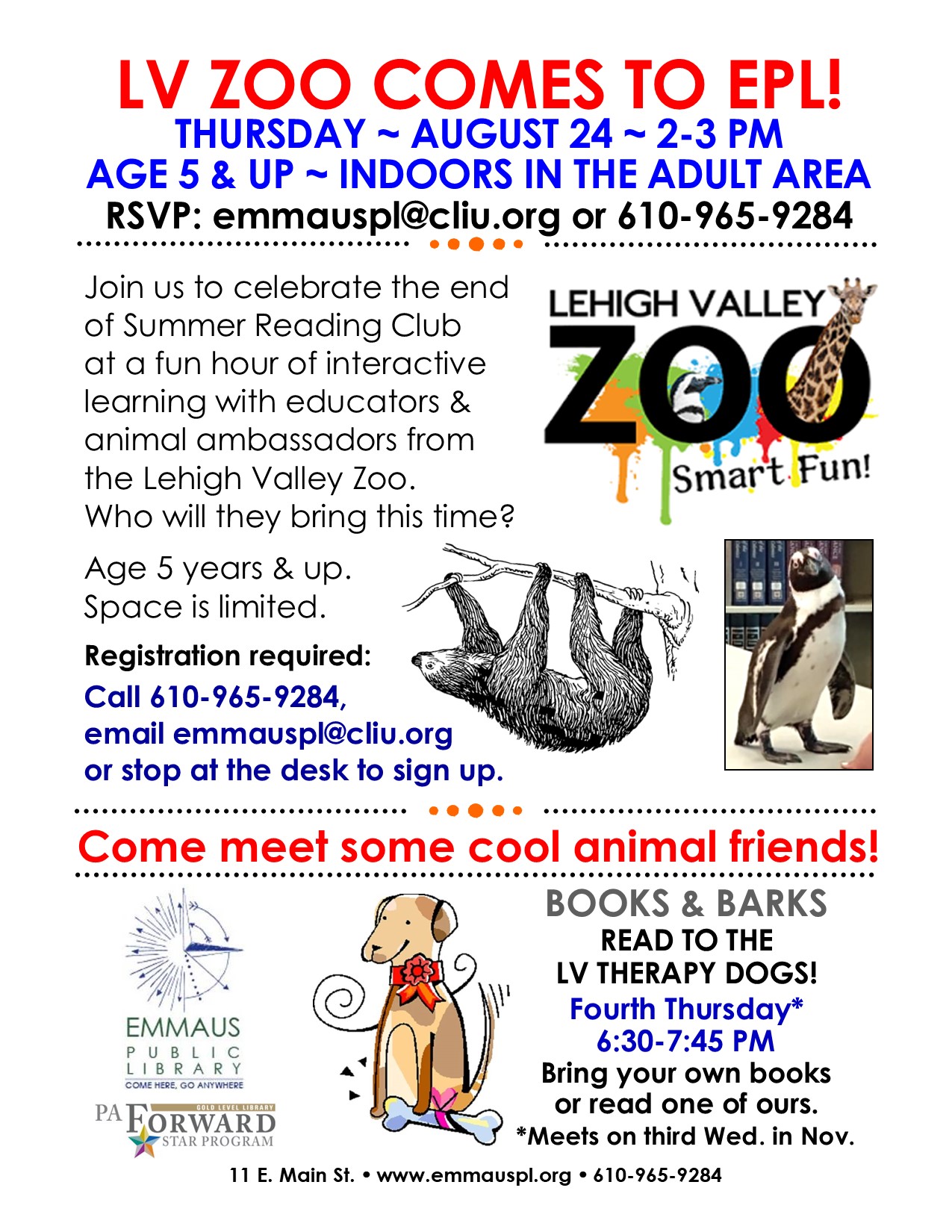 LV Zoo Comes to EPL! - Emmaus Public Library