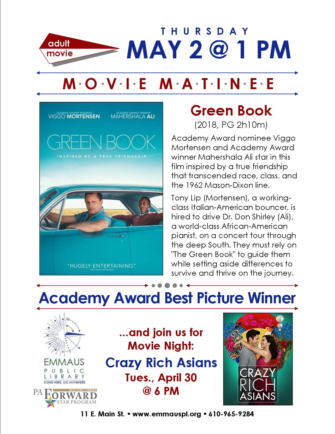 Movie Matinee: Green Book - Emmaus Public Library