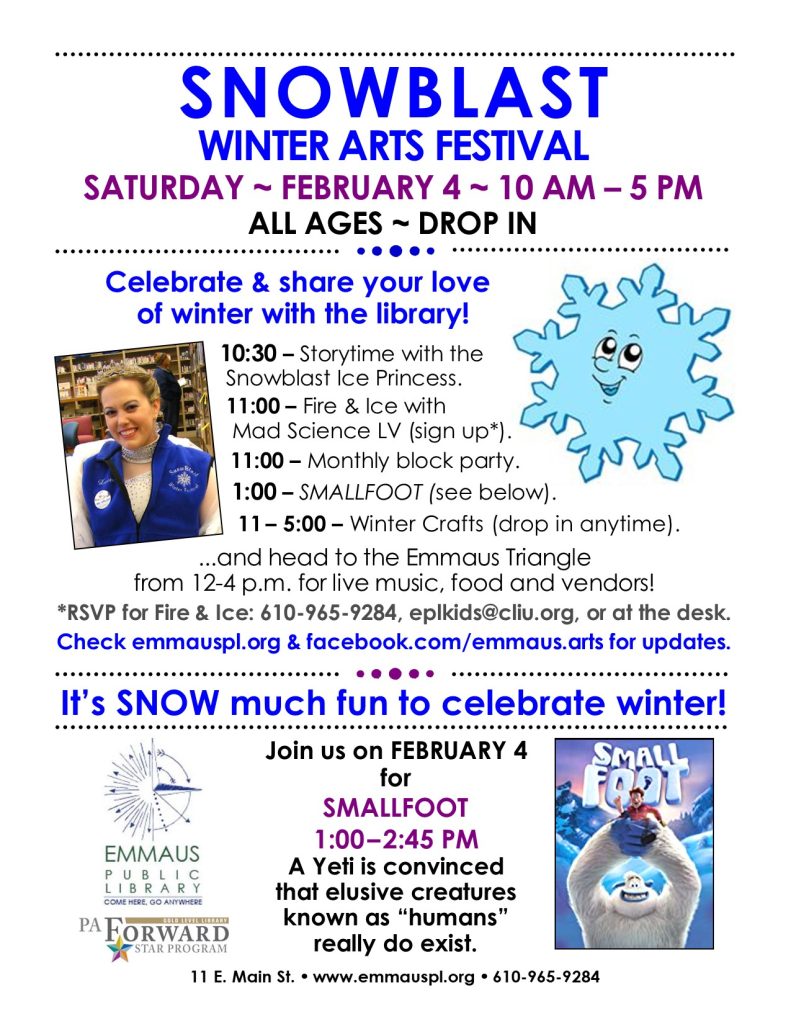 SnowBlast Crafting - Emmaus Public Library