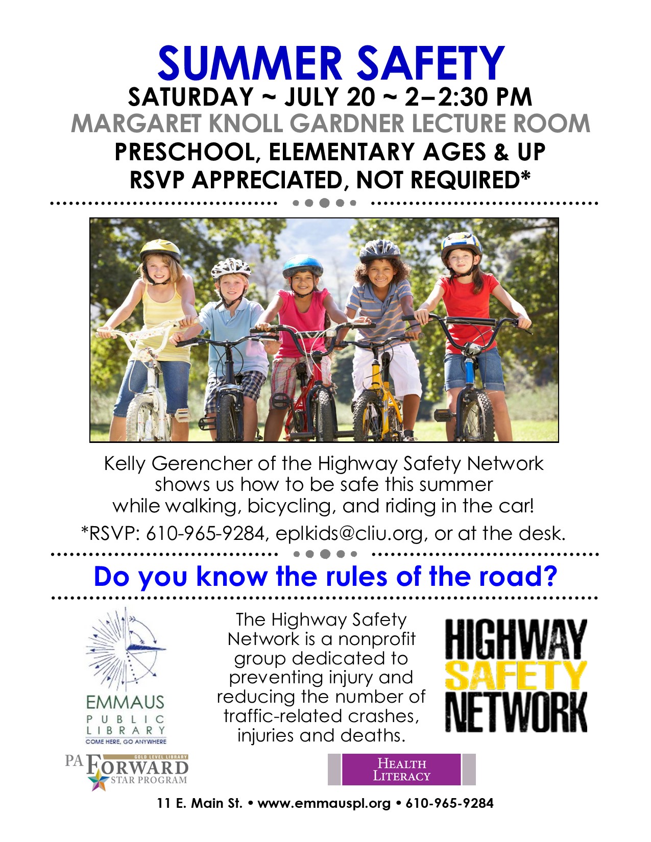 CANCELED - Summer Safety - Emmaus Public Library