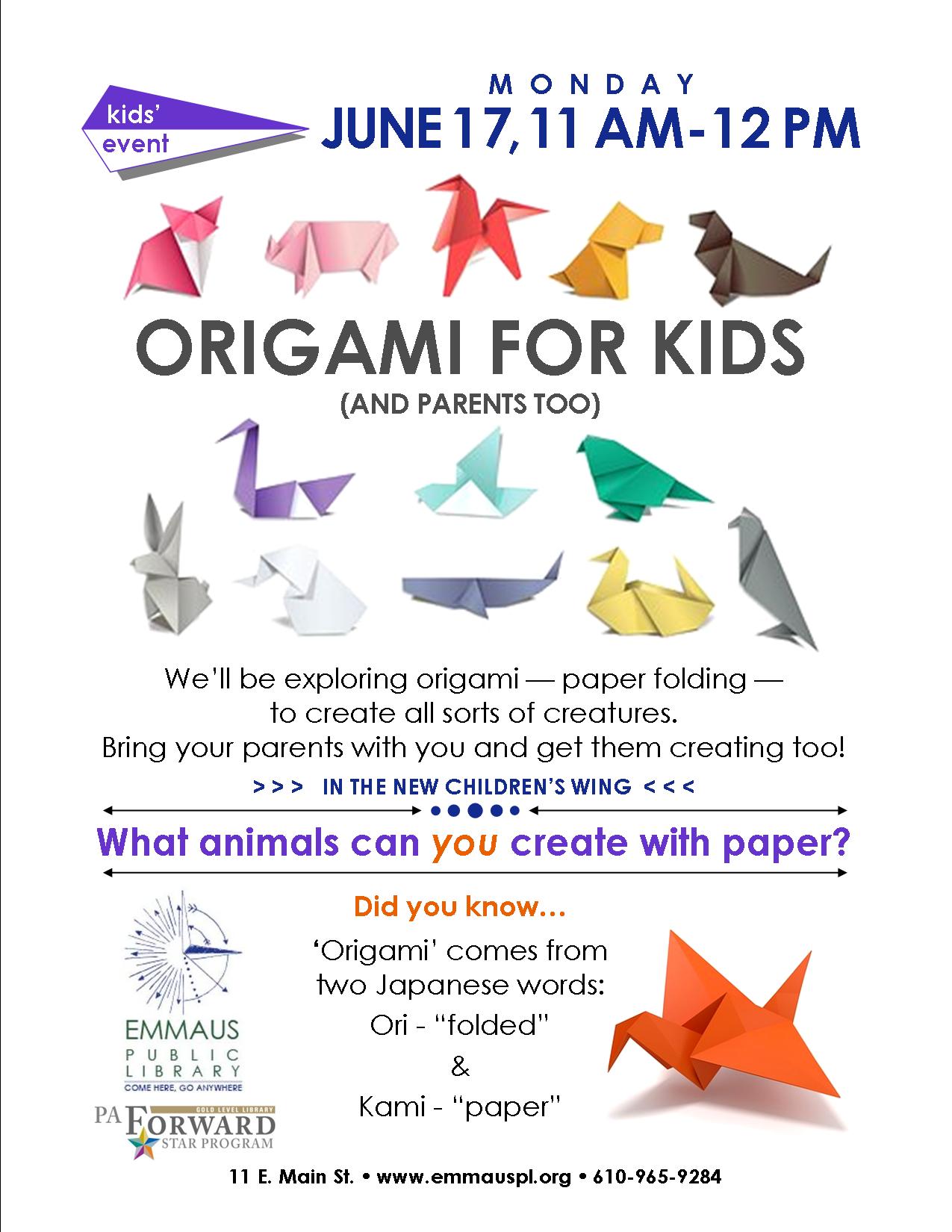 Origami for Kids - Emmaus Public Library