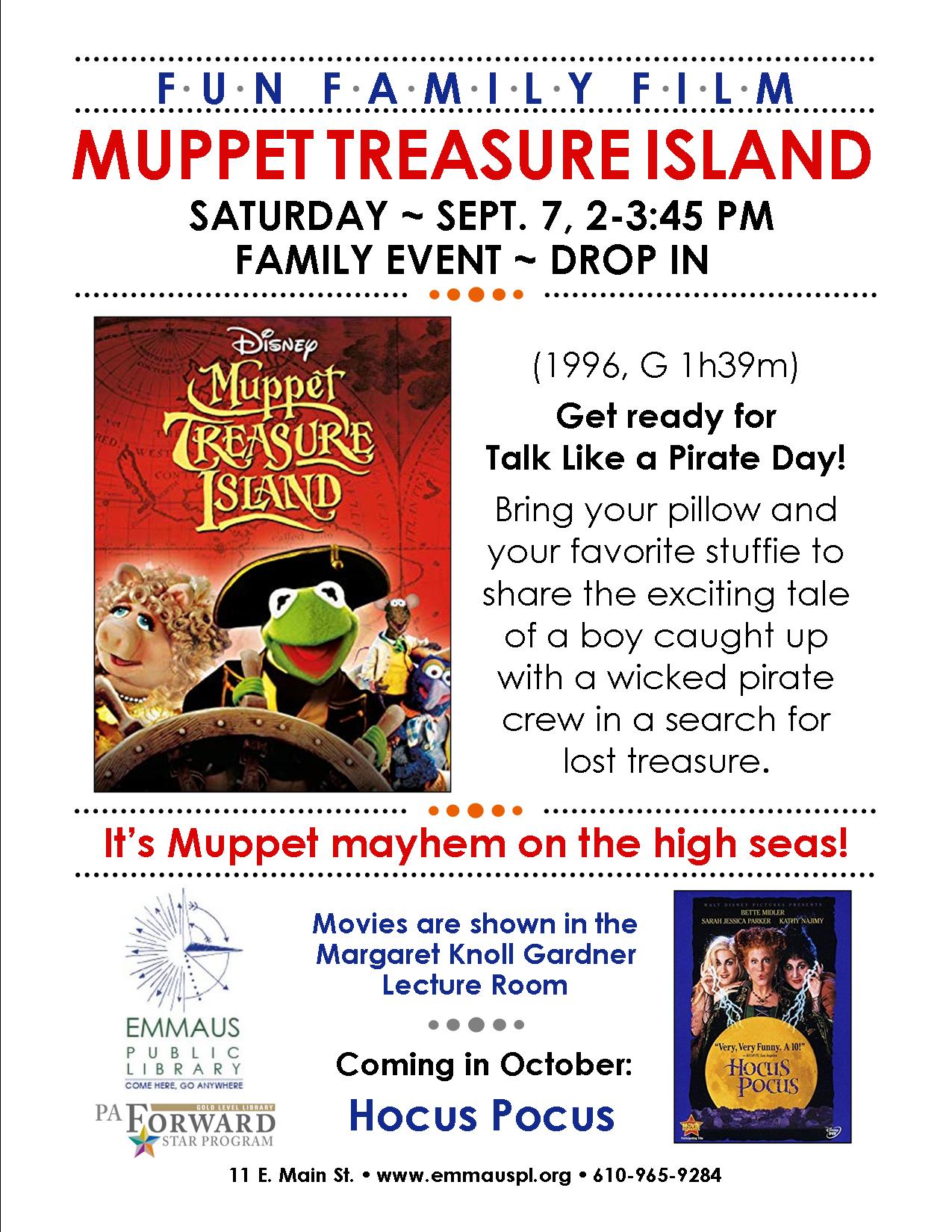 Fun Family Film: Muppet Treasure Island - Emmaus Public Library
