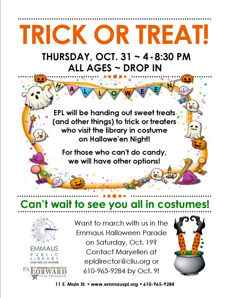 Trick or Treat at the Library - Emmaus Public Library