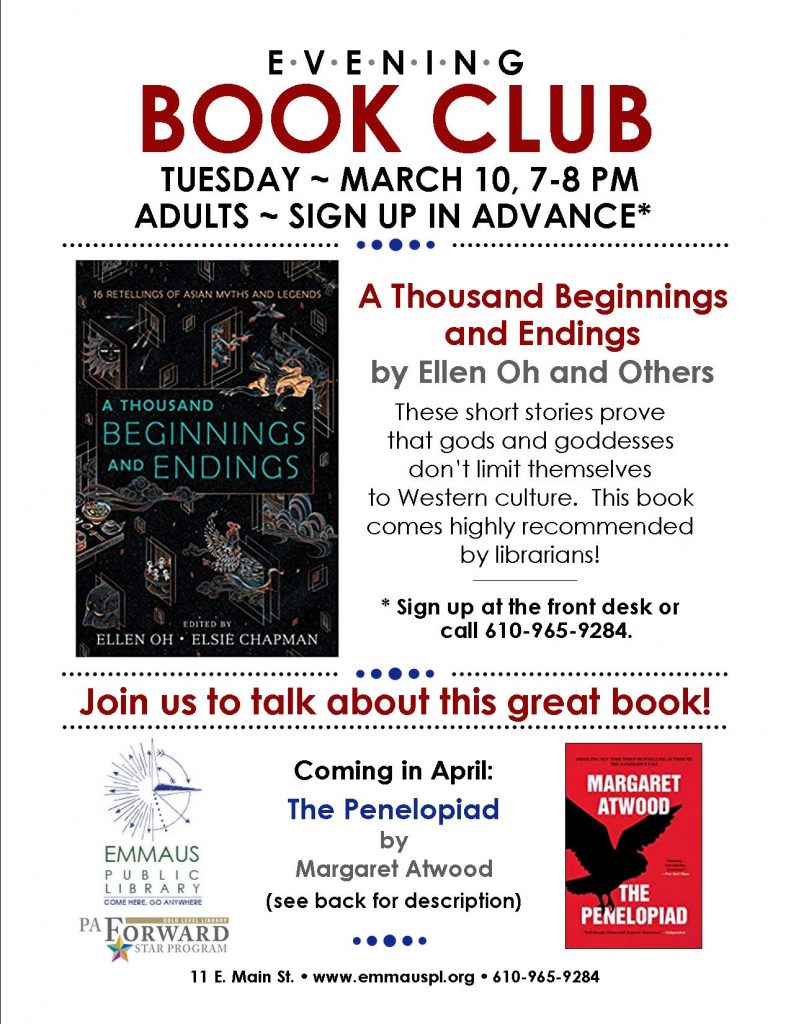Evening Book Group: A Thousand Beginnings and Endings - Emmaus Public ...