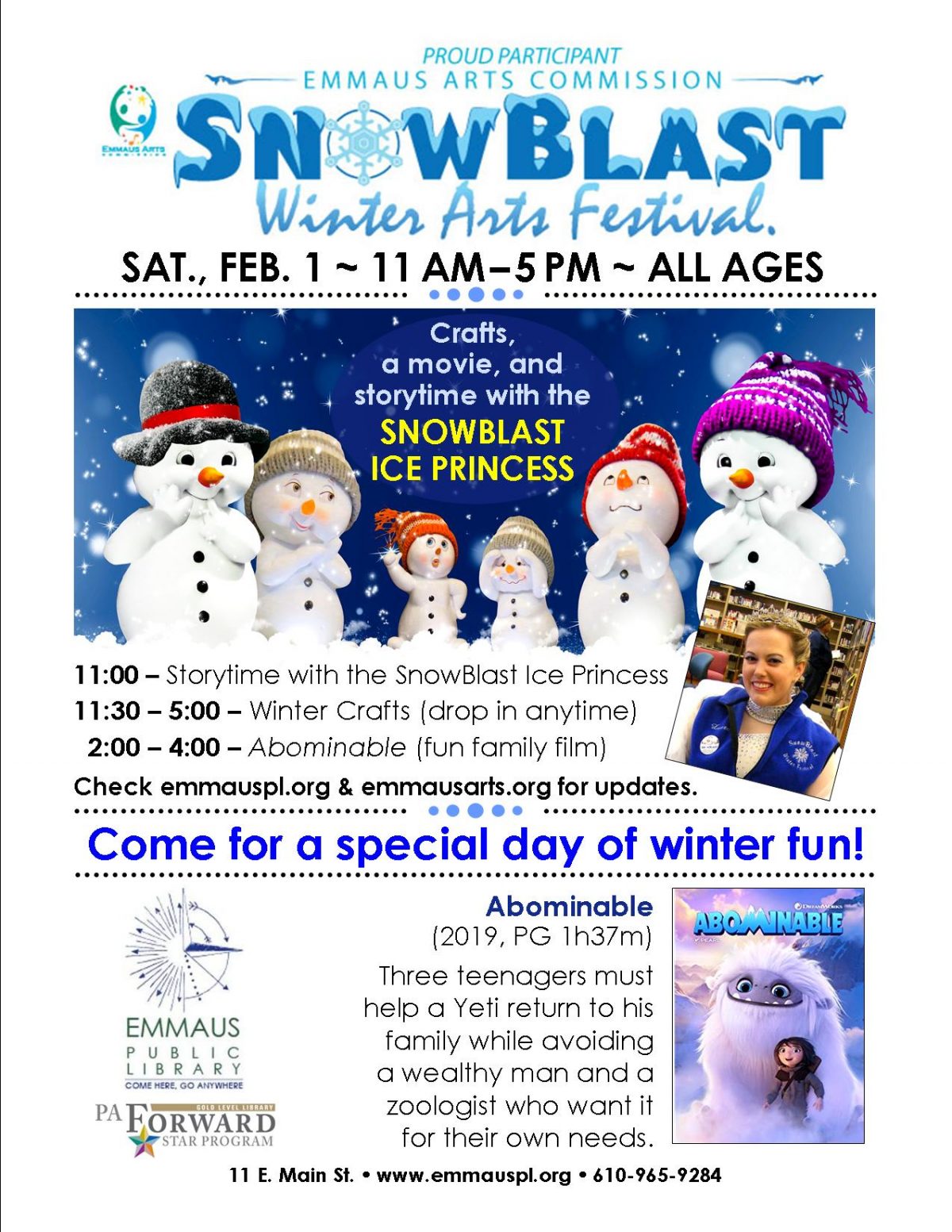Have a SnowBlast Feb. 1! - Emmaus Public Library
