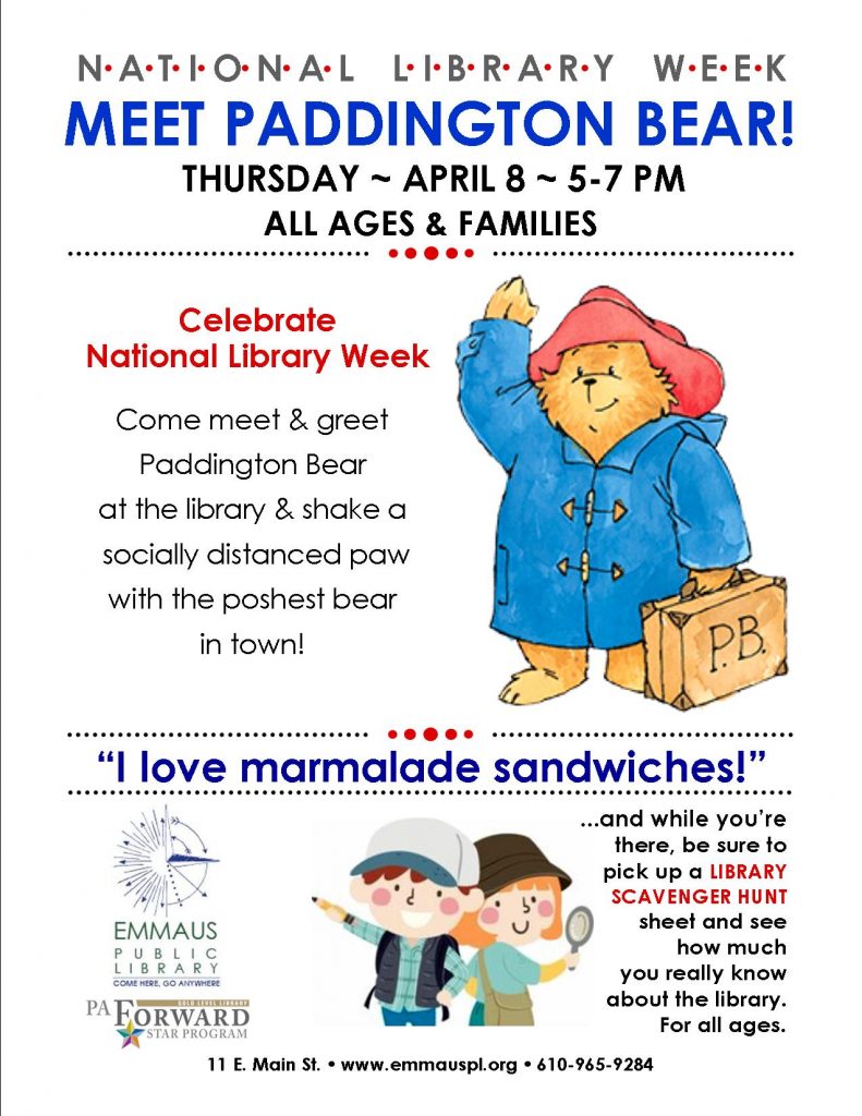 MEET PADDINGTON BEAR! - Emmaus Public Library