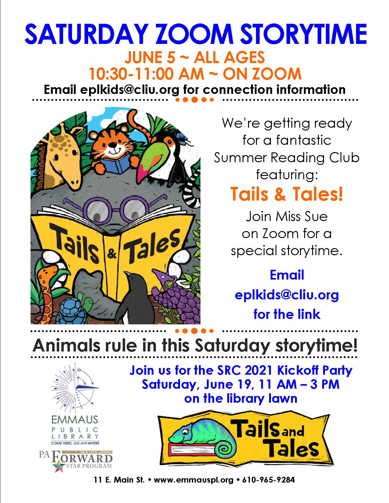 ONLINE - Zoom Saturday Storytime - Emmaus Public Library