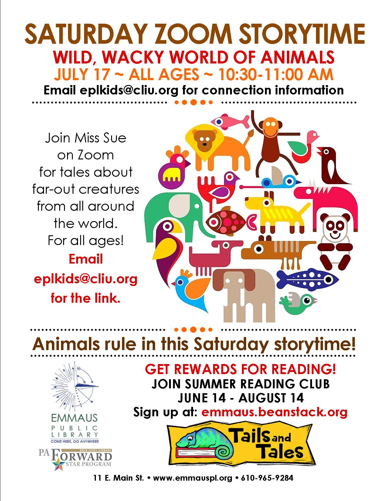 ONLINE: Zoom Saturday Storytime - Emmaus Public Library