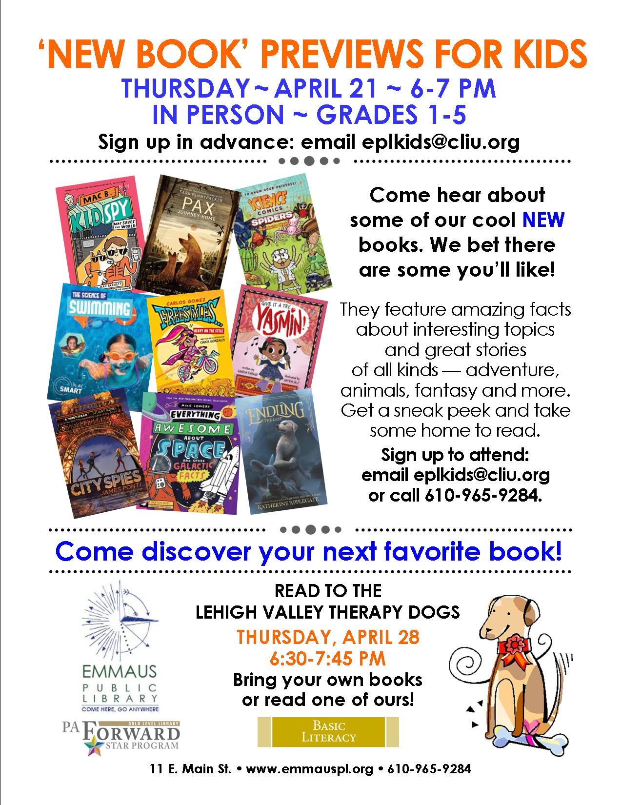 Emmaus Public Library Events | Children, Teen, & Adult Activities
