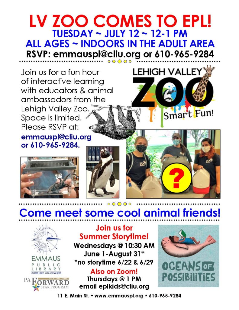 LV Zoo Comes to EPL! - Emmaus Public Library