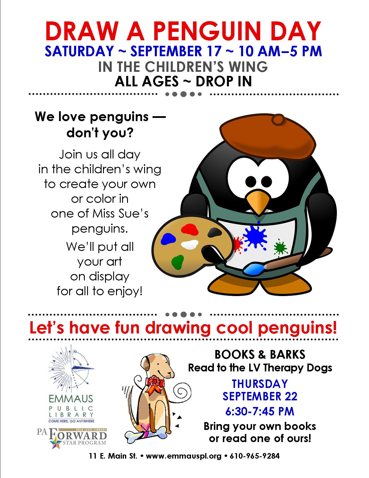 Draw a Penguin Day! - Emmaus Public Library