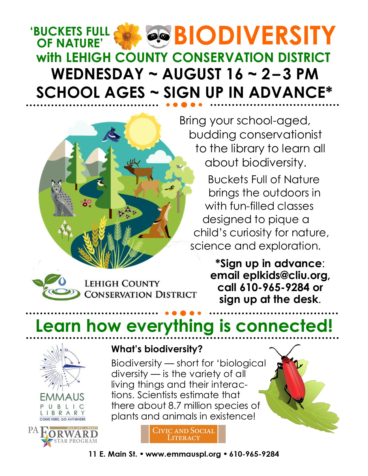 Biodiversity - Buckets Full of Nature - Emmaus Public Library