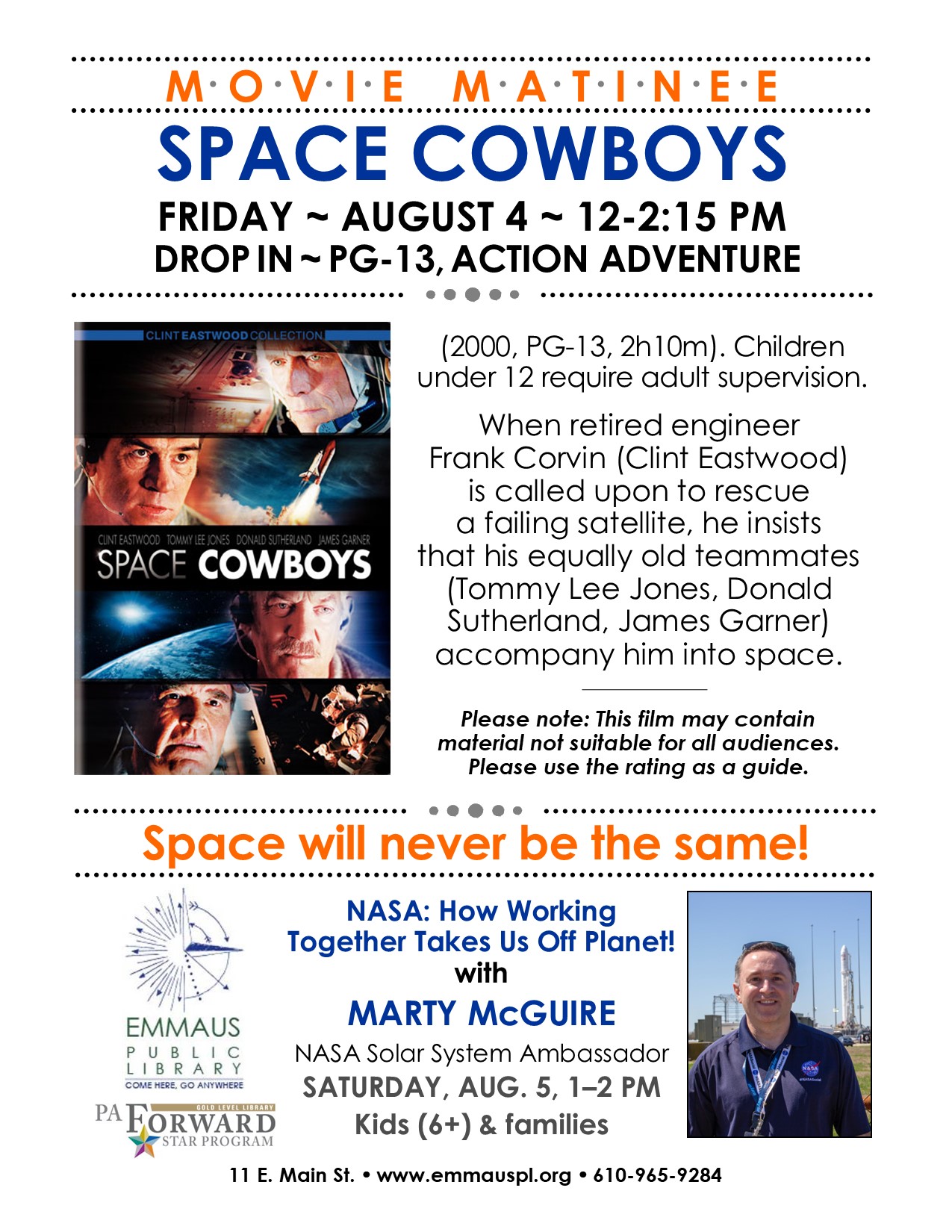 Movie Matinee: Space Cowboys - Emmaus Public Library