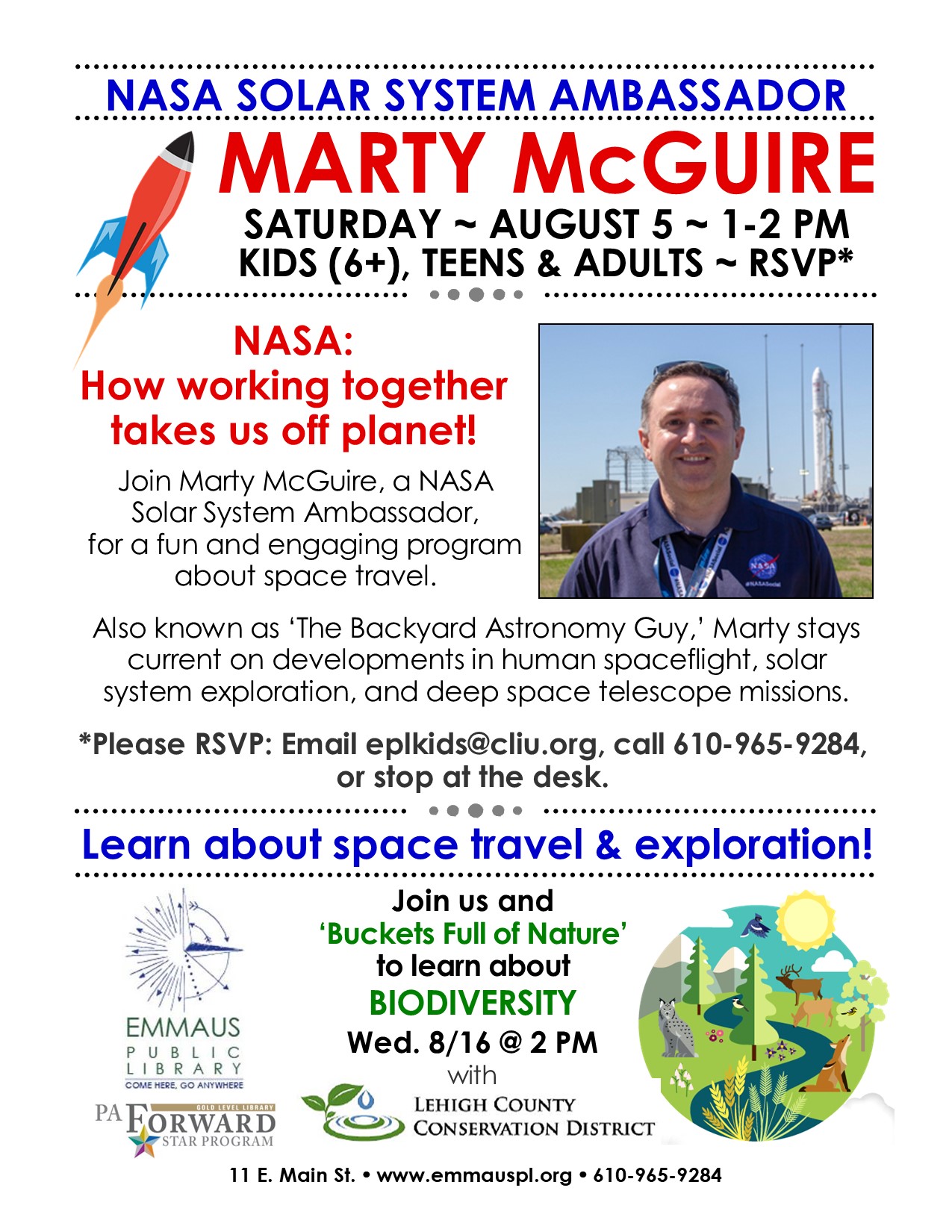 Marty McGuire, NASA Ambassador - Emmaus Public Library
