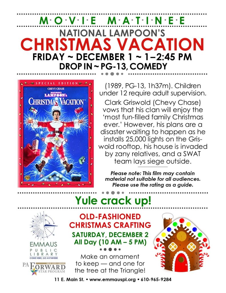 Movie Matinee: National Lampoon's Christmas Vacation - Emmaus Public ...