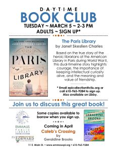 Daytime Book Group: The Paris Library - Emmaus Public Library