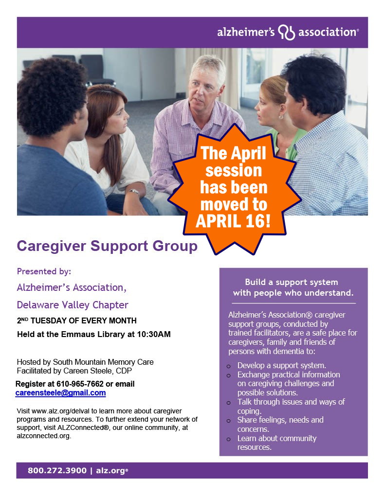 Alzheimer's Caregiver Support Group - Emmaus Public Library